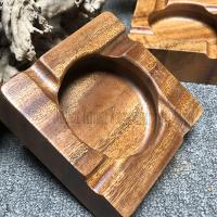 China Walnut Cigar Ashtray Household Ashtray Smoking Creative Personality Ornaments for sale