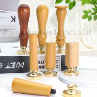 China Wooden Wax Seal Stamp Branches Vintage Sealing Wax Stamps Retro Wooden Handle for Wooden Stamp Removable Brass Head for sale