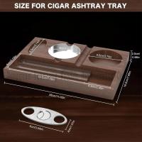 China Cigar Ashtray Coaster Whiskey Glass Tray and Cigar Holder, Wooden Ash Tray,  Cigar Accessory Set Gift for Men Dad for sale