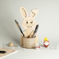 China 3D Wooden Puzzle DIY Handmade Desktop Organizer Holder Wooden Pen Holder for sale