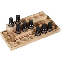 China Essential Oil Bottles Wooden Storage Display Stand Travel Display Presentation Holder, Cosmetic Aromatherapy Organizer Rack for sale
