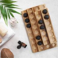 China Essential Oil Bottles Wooden Storage Display Stand Travel Display Presentation Holder, Cosmetic Aromatherapy Organizer Rack for sale