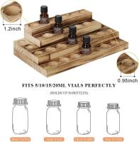China Essential Oil Bottles Wooden Storage Display Stand Travel Display Presentation Holder, Cosmetic Aromatherapy Organizer Rack for sale