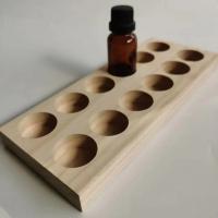 China Wooden Essential Oil Display Stand Tabletop Essential Oils Perfume Storage Racks Oil Bottles Holder for sale