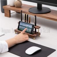 China Multifunctional Mobile Phone Holder Pen Holder Office Storage Wooden  Storage Pen Holder for sale