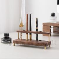 China Multifunctional Mobile Phone Holder Pen Holder Office Storage Wooden  Storage Pen Holder for sale