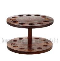 China Wooden Fishing Rod Organizer Display Rack Solid Wood Round Storage Fishing Rod Base Simple Billiard Cue Placement Stand for sale