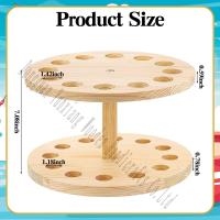 China Wooden Fishing Rod Organizer Display Rack Solid Wood Round Storage Fishing Rod Base Simple Billiard Cue Placement Stand for sale