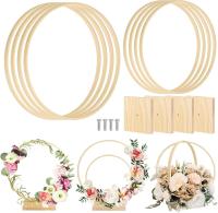 China Customized Wood Place Card Holder, Gold Wreath Hoop Macrame for Christmas Decorations Wedding Table Crafts for sale