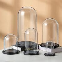 China Glass Dome with Wooden Base Glass for candle   Mini Cake Stand Glass Display Dome for sale