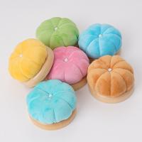 China Pumpkin Pin Cushion, Wooden Base Needle Pincushions Japanese Style Round Pin Cushion for Sewing Needle Holders or DIY Crafts for sale