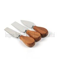 China Mini Knife Butter Knife Spatula Stainless Cheese Slicer Cutter 3 Cheese Knives Set Wood Handle for sale