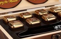 China Whiskey Stainless Steel Stones Gift Set 8 Golden Ice Cubes Reusable Chilling Rocks for sale