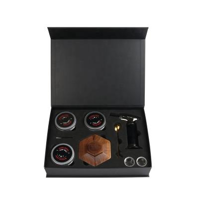 China Factory Supply Wood Cocktail Smoker Kit With Black Gift Box Wood Whiskey Smoker Kit With Wood Chips Torch for sale