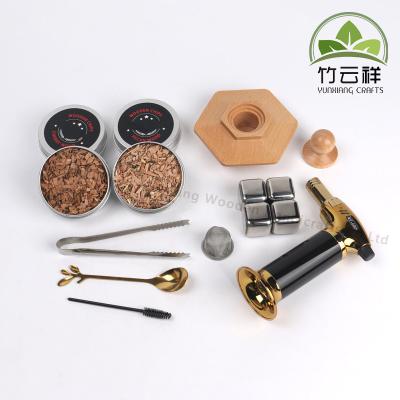 China Cocktail Smoker Kit with Torch - 4 Flavors Wood Chips - Birthday Bourbon Whiskey Gifts for Men, Dad, Husband for sale