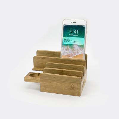 China Bamboo Charging Station for Multiple Devices Electronic Device Organizer for Cell Phone, Tablet for sale