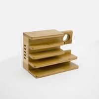 China Bamboo Charging Station for Multiple Devices Electronic Device Organizer for Cell Phone, Tablet for sale