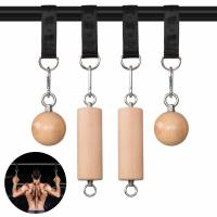 China Wooden Pull Up Grips and Balls Pull Up Hand Wooden Grip with Strap for sale