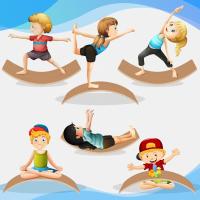 China Wooden Balance Board Kids, Natural Wobble Board Wooden Toys for Toddlers Kids & Adults for sale