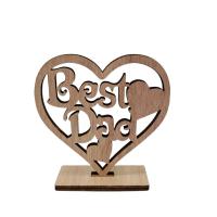 China Wooden handicraft ornaments Heart hollow letters laser cutting wood chips Valentine's Day craft gifts for sale