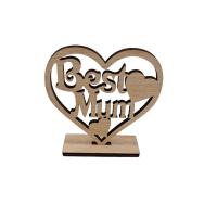 China Wooden handicraft ornaments Heart hollow letters laser cutting wood chips Valentine's Day craft gifts for sale