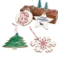 China Wooden Christmas Ornaments, Unfinished Wood Slices with Holes for Kids, DIY Crafts Centerpieces Holiday Christmas Tree Hanging D for sale