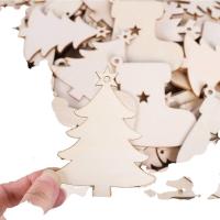 China Wooden Christmas Ornaments, Unfinished Wood Slices with Holes for Kids, DIY Crafts Centerpieces Holiday Christmas Tree Hanging D for sale