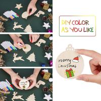China Wooden Christmas Ornaments, Unfinished Wood Slices with Holes for Kids, DIY Crafts Centerpieces Holiday Christmas Tree Hanging D for sale