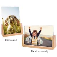 China High Quality Simple Design U-Shape Wooden Photo Frame Base Business Card Menu Holder Display Stand for sale