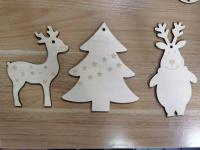 China Customized Christmas Tree Hanging Ornament Wooden Christmas Decorations Pendant for Home Party New Year for sale