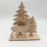 China Christmas Tree Santa Elk Wooden Chips Festival Ornaments For Family Party Table Decorations for sale