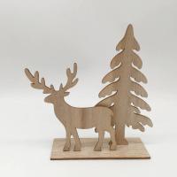China Christmas Tree Santa Elk Wooden Chips Festival Ornaments For Family Party Table Decorations for sale