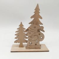 China Christmas Tree Santa Elk Wooden Chips Festival Ornaments For Family Party Table Decorations for sale
