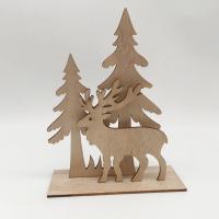 China Christmas Tree Santa Elk Wooden Chips Festival Ornaments For Family Party Table Decorations for sale