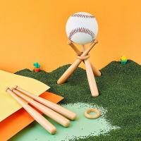 China Mini Baseball Bat Display Stand Fashion Ornament Crafts Wooden Stand Holder For Outdoor Sports for sale
