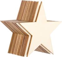 China Unfinished Wooden Star Cutouts Hanging Ornaments with Strings for Christmas Wedding DIY Craft Festival Decoration for sale