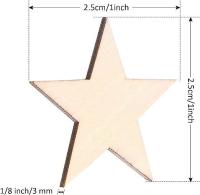 China Unfinished Wooden Star Cutouts Hanging Ornaments with Strings for Christmas Wedding DIY Craft Festival Decoration for sale