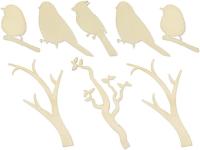China Laser Cut Wood Embellishment Hollow Out Wooden Leaves Bird Shape Ornament Wood Discs Unfinished for Arts Crafts DIY Decoration for sale