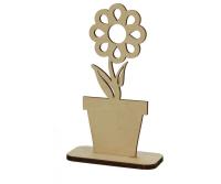 China Unfinished Cutting Nordic Style Wood Flower Shapes Ornaments Craft Easter Wood Desktop Decorations for sale