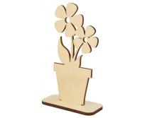 China Unfinished Cutting Nordic Style Wood Flower Shapes Ornaments Craft Easter Wood Desktop Decorations for sale