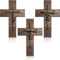 China Customized Christmas Nativity Wooden Cross Unfinished Wood Tabletop Cross for Crafts Standing for sale
