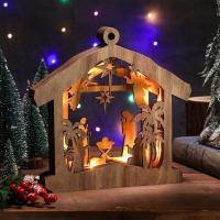 China Christmas Nativity Scene Ornament Wooden Nativity Set Christmas Ornament for sale
