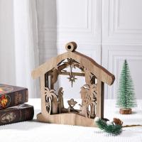 China Christmas Nativity Scene Ornament Wooden Nativity Set Christmas Ornament for sale