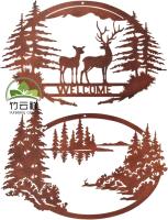 China Wood Wall Art Forest Animal Rustic Wall Art Decor Laser Cutting for sale