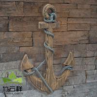China Wooden Anchor with Rope Wall Art Decor Door Living Room Hanging Ornament for sale