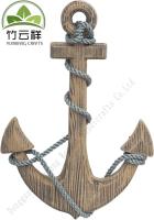 China Wooden Anchor with Rope Wall Art Decor Door Living Room Hanging Ornament for sale