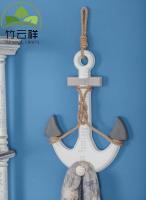 China Wooden Anchor with Rope Wall Art Decor Door Living Room Hanging Ornament for sale