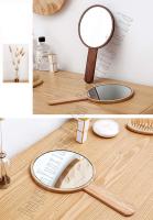 China Customized Wholesale Wooden Handheld Makeup Mirror with Personalized Design, Portable & Lightweight, Ideal for Gifts and Travel for sale