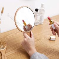 China Customized Wholesale Wooden Handheld Makeup Mirror with Personalized Design, Portable & Lightweight, Ideal for Gifts and Travel for sale