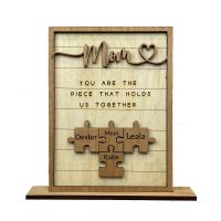 China Hot selling wood personalized ornaments carved 1-12 names for Mother's Day gifts for sale